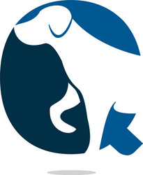 Letter q and dog head logo design Royalty Free Vector Image
