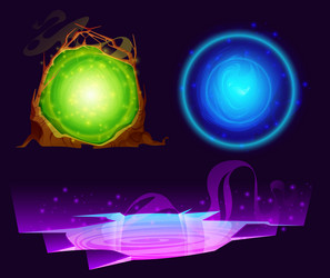 Blue and red magic portals Royalty Free Vector Image