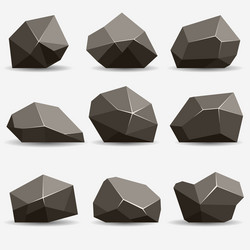 Rock stone set Royalty Free Vector Image - VectorStock