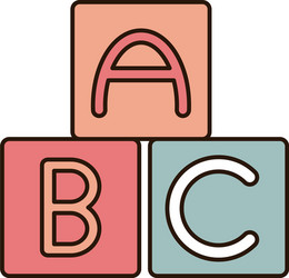 School education alphabet abc blocks supply Vector Image