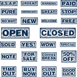 Various advertising sign and lettering promotion Vector Image