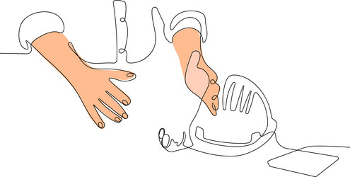 Continuous line drawing of construction concept Vector Image