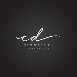 Cd handwritten signature logo - logo template Vector Image