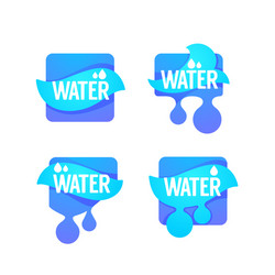 Organic natural spring water logo labels Vector Image