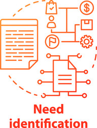 Need identification concept icon market Royalty Free Vector