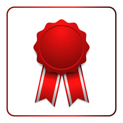 Ribbon award icon red Royalty Free Vector Image