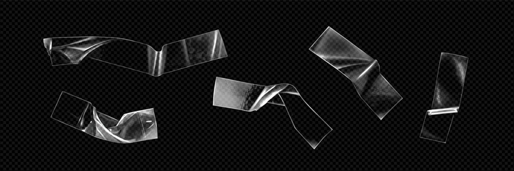 Transparent adhesive tape pieces set Royalty Free Vector
