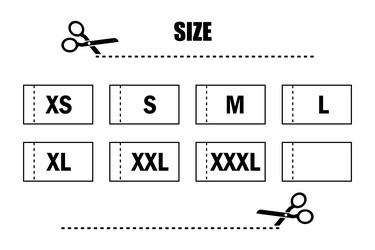 Clothing sizes labels icons Royalty Free Vector Image