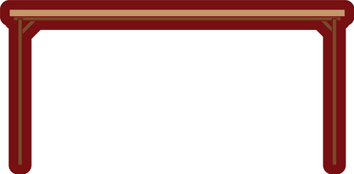 Line color wood desk with computer screen Vector Image