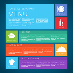 Restaurant menu flat design Royalty Free Vector Image