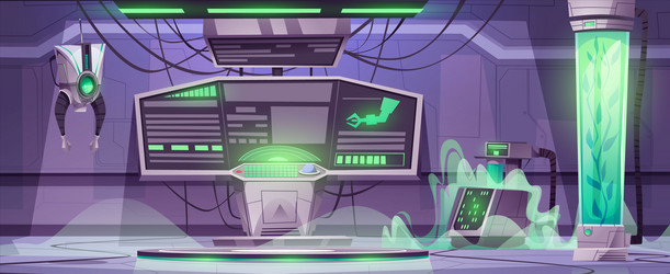 Scientific laboratory on spaceship with equipment Vector Image