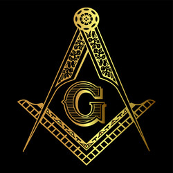 Masonic freemasonry emblem icon logo Royalty Free Vector