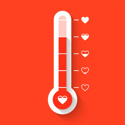 Love thermometer hot or frozen heart temperature Vector Image