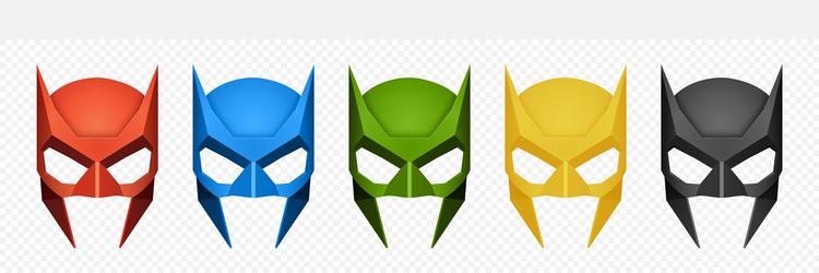 Super hero masks set in flat style face Royalty Free Vector