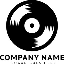 Vinyl record logo template design Royalty Free Vector Image