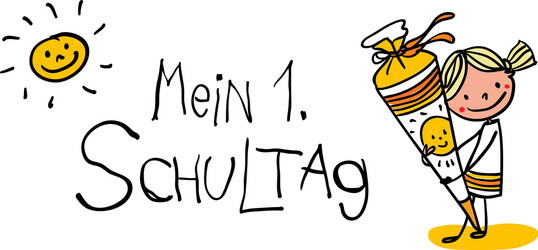 Enrollment - first day school -cartoon Royalty Free Vector