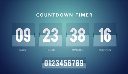 Countdown digital clock timer app concept Vector Image