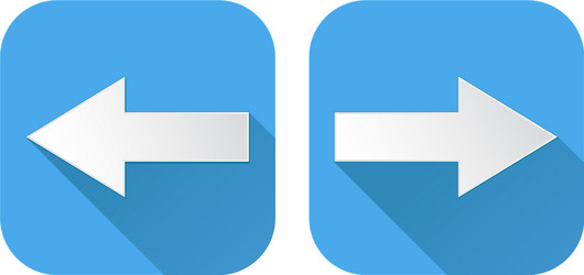 Red green left and right arrows opposite Vector Image