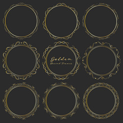 Set of decorative round frames vintage style Vector Image