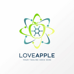 Apple fruit with orbit atom swoosh body cells tech