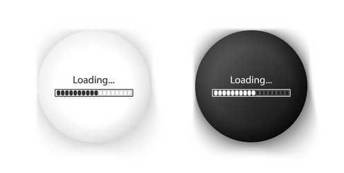 Loading icon isolated on black white Royalty Free Vector