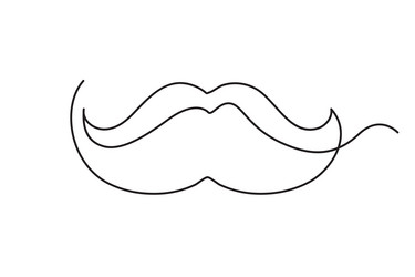 One line drawing mustache continuous line dad Vector Image