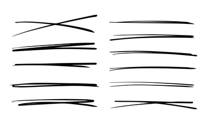 Set of hand drawn doodles underline with marker Vector Image