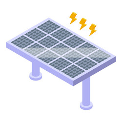 Solar panel battery icon outline eco Royalty Free Vector