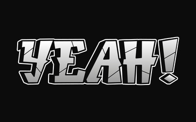Yeah word graffiti style letters hand drawn Vector Image