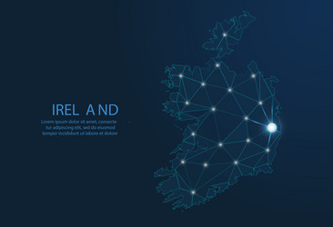 Republic ireland communication network map low Vector Image