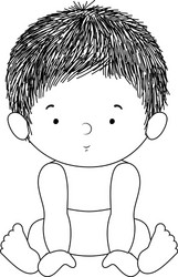 Cute baby boy with diaper design Royalty Free Vector Image