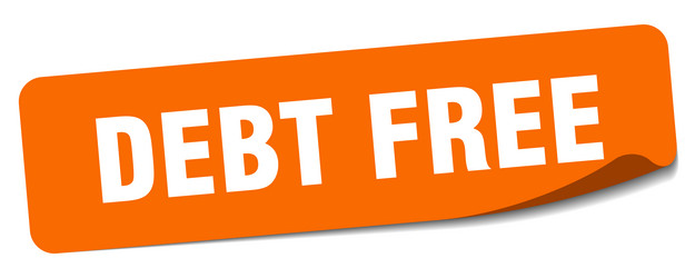 Debt free sticker label Royalty Free Vector Image