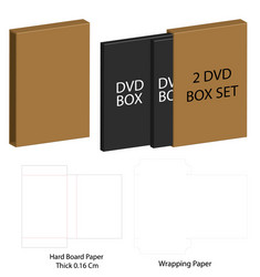 Dvd paper packaging box die-cut line template Vector Image
