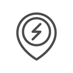 Power icon with map point Royalty Free Vector Image