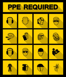 Required personal protective equipment ppe Vector Image