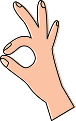 Three fingers up ok hand gesture icon image Vector Image