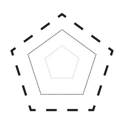 Tracing pentagon shape symbol dashed and dotted Vector Image