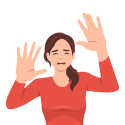 Young woman cartoon character making stop Vector Image