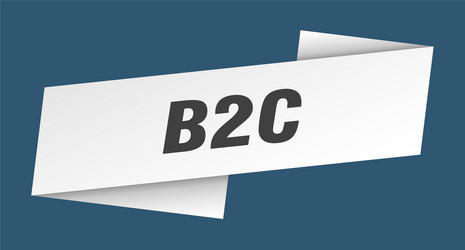 B2c ribbon paper band banner sign Royalty Free Vector Image