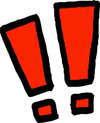 Red hand-painted caution mark Royalty Free Vector Image