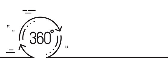 360 degree line icon full rotation sign vr Vector Image