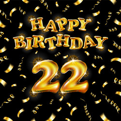 22 happy birthday message made golden Royalty Free Vector