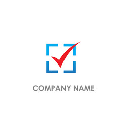 Check box logo design Royalty Free Vector Image