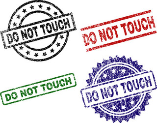 Grunge do not touch rectangle stamp Royalty Free Vector