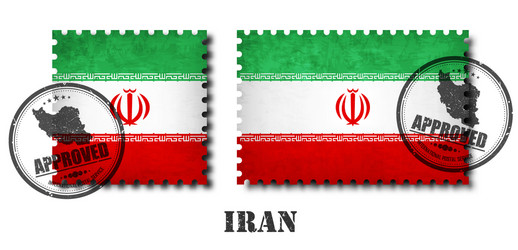 Iranian flag map pointer layout Royalty Free Vector Image