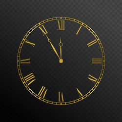 Golden elegant roman numerals clock Royalty Free Vector