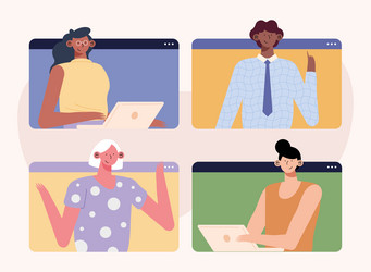 Virtual Conference Call Vector Images (over 7,100)