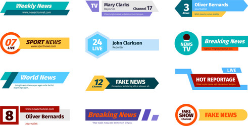 News alerts breaking logo tv design element Vector Image