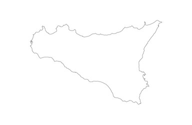 Simple outline map of sicily is a region italy Vector Image