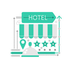 All inclusive hotel flat style design Royalty Free Vector